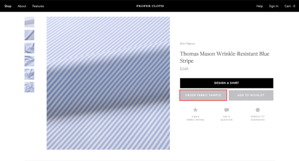 Ordering Fabric Samples - Proper Cloth Help